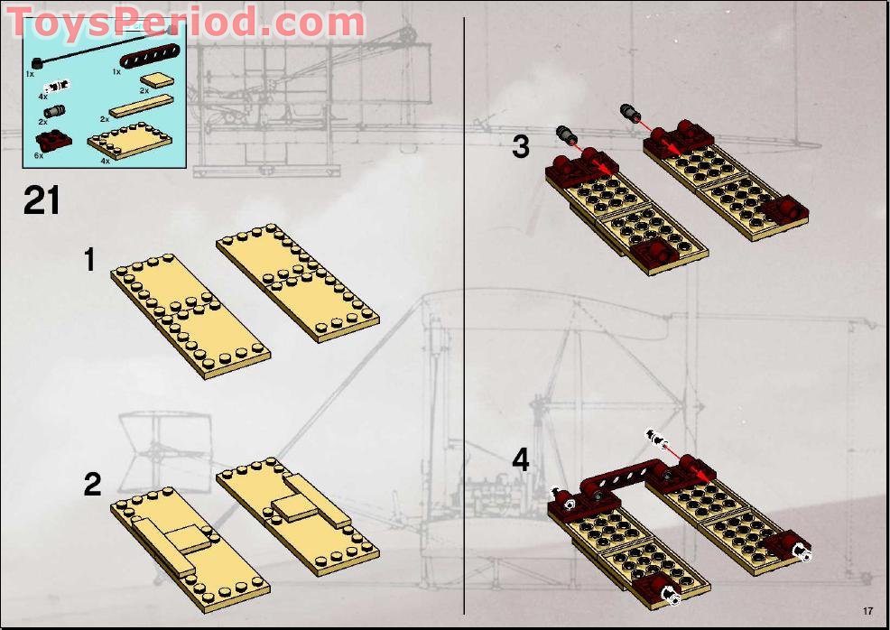 LEGO 10124 Wright Flyer Instructions and Parts List