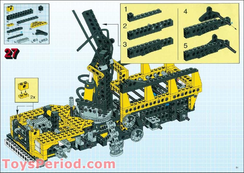 LEGO 8431 Pneumatic Crane Truck Instructions and Parts List