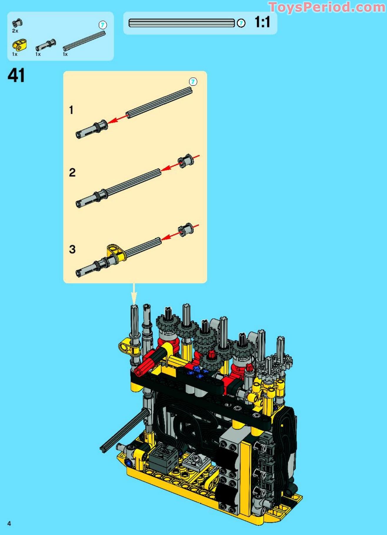 LEGO 8043 Motorized Excavator Instructions and Parts List