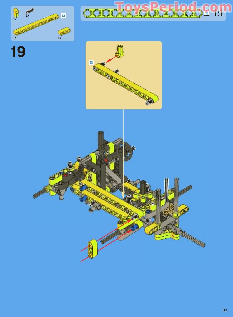 LEGO 8069 Backhoe Loader Instructions and Parts List