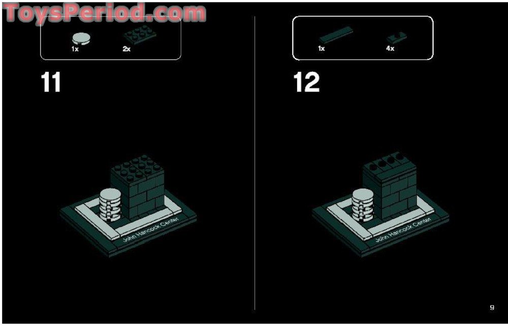 LEGO 21001 John Hancock Center Instructions and Parts List