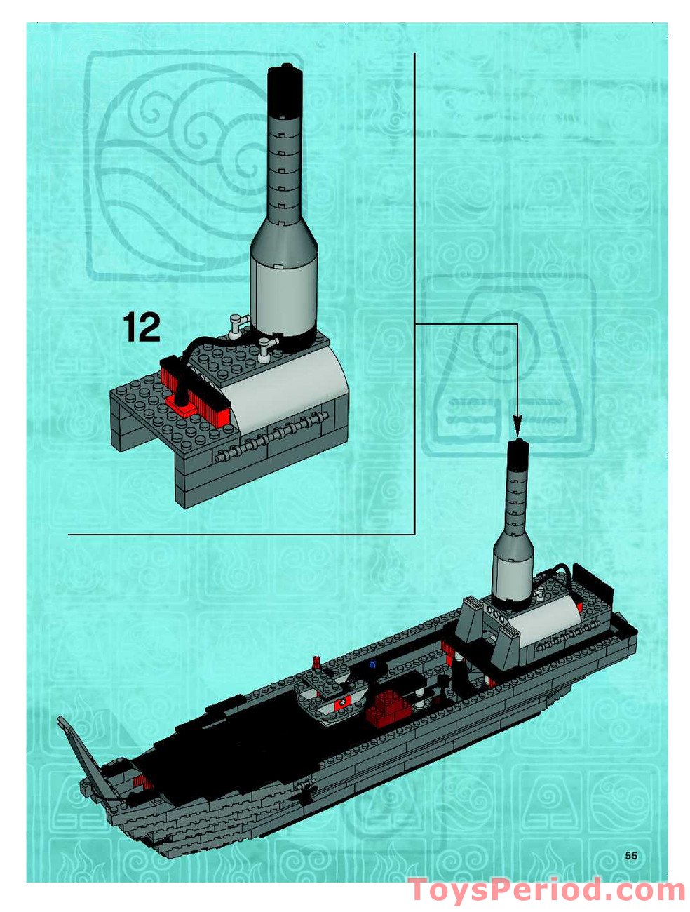 LEGO 3829 Fire Nation Ship Instructions and Parts List