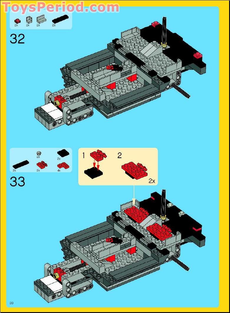 LEGO 4896 Roaring Roadster Instructions and Parts List