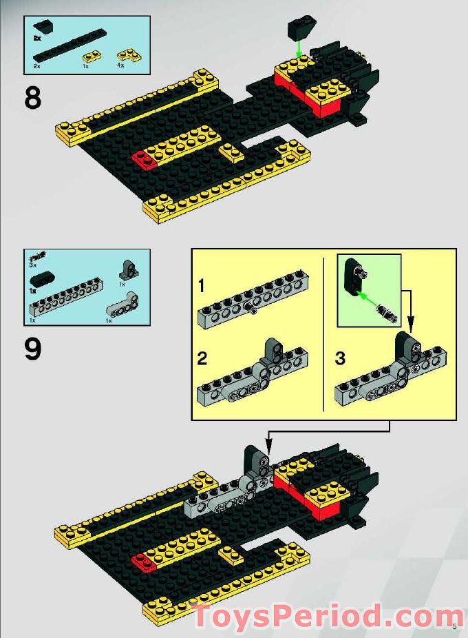 LEGO 8143 Ferrari 1:17 F430 Challenge Instructions and Parts List