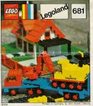 LEGO 681 Low Loader with 4 Wheel Excavator Instructions and Parts List
