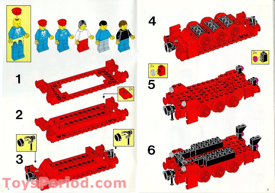 LEGO 7715 Push-Along Passenger Steam Train Instructions and Parts List