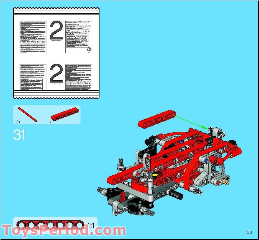 LEGO 8283 Telehandler (Front End Loader) Instructions and Parts List