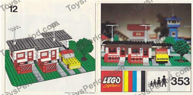 LEGO 353 Terrace House with Car and Garage Instructions and Parts List
