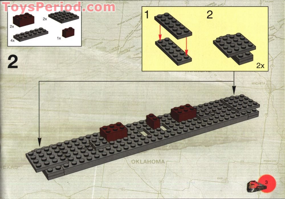 LEGO 10025 Santa Fe Cars - Set I, Mail or Baggage Car Instructions and ...