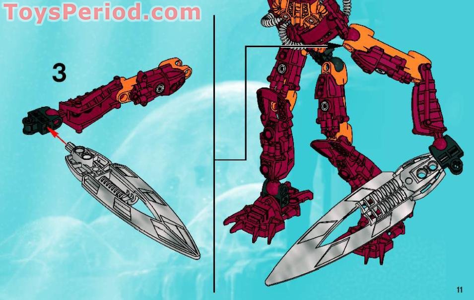 LEGO 8911 Toa Mahri Jaller Instructions and Parts List
