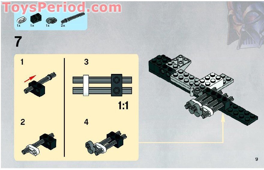 LEGO 8016 Hyena Droid Bomber Instructions and Parts List