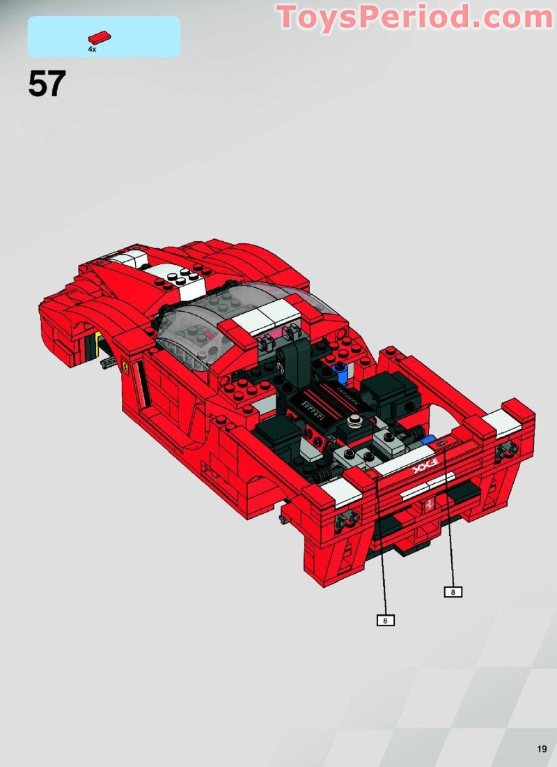 LEGO 8156 Ferrari FXX 1:17 Instructions and Parts List