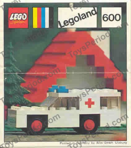 LEGO 600-1 Ambulance Instructions and Parts List