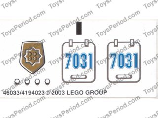 LEGO Sets with Part 7031stk01 Sticker Sheet for Set 7031 - (46033/4194023)