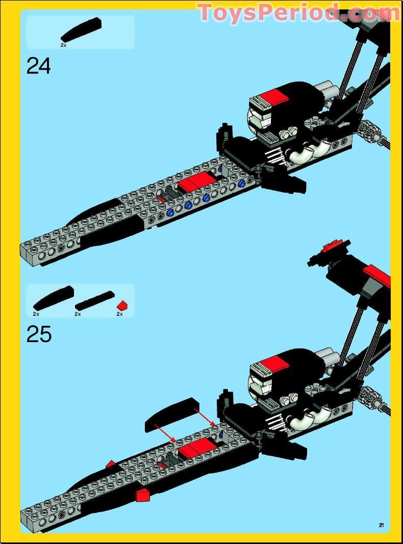 LEGO 4896 Roaring Roadster Instructions and Parts List
