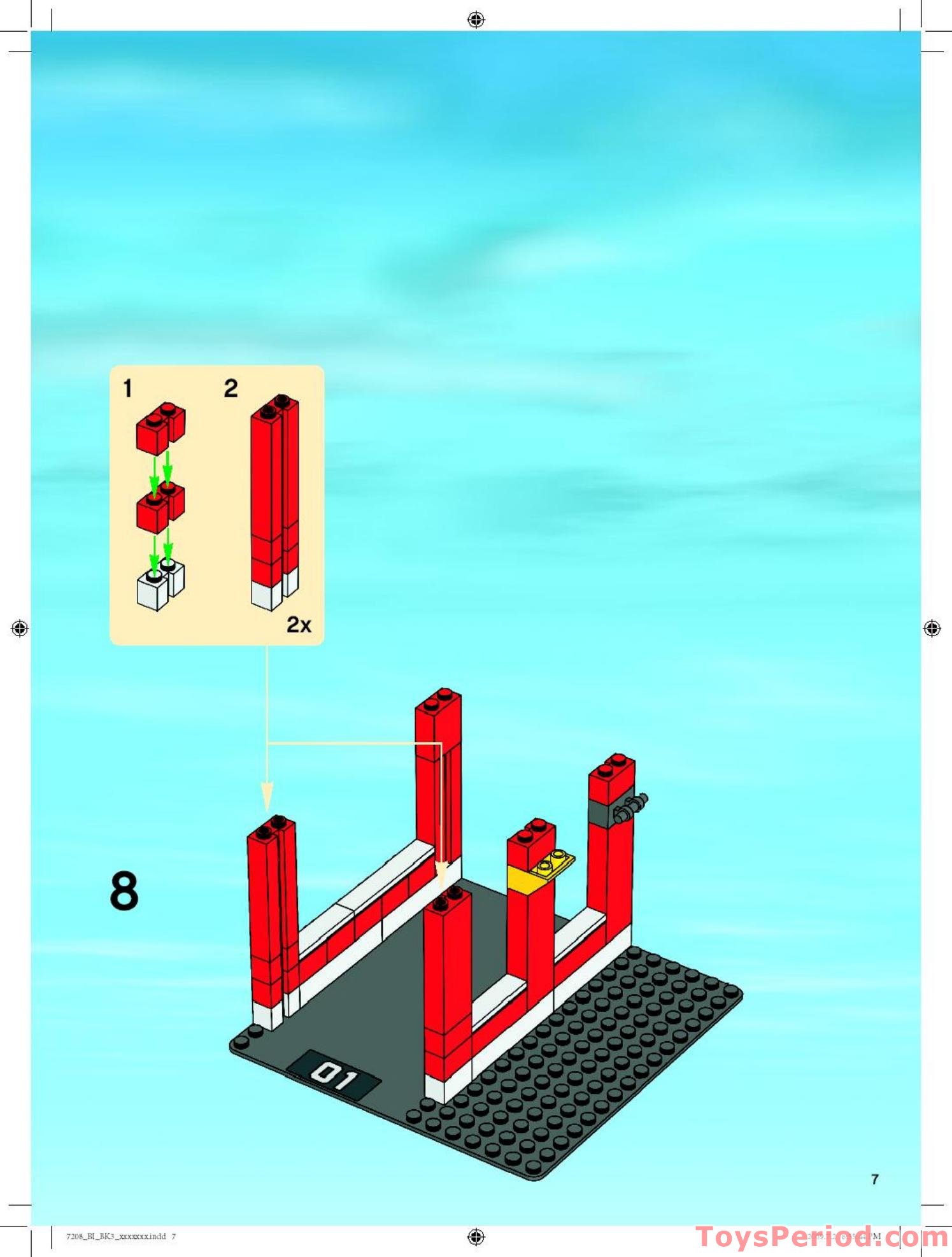 LEGO 7208 Fire Station Instructions and Parts List