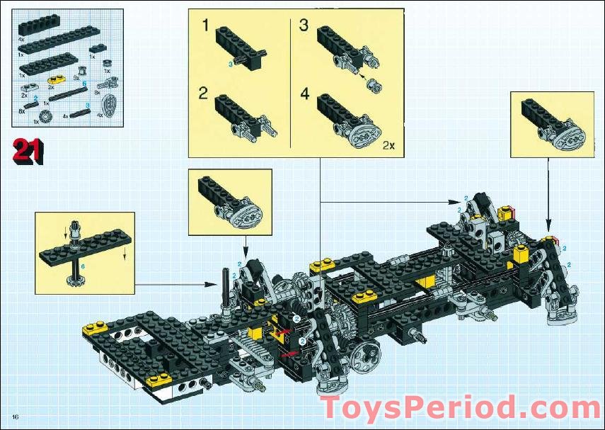 LEGO 8438 Pneumatic Crane Truck Instructions and Parts List