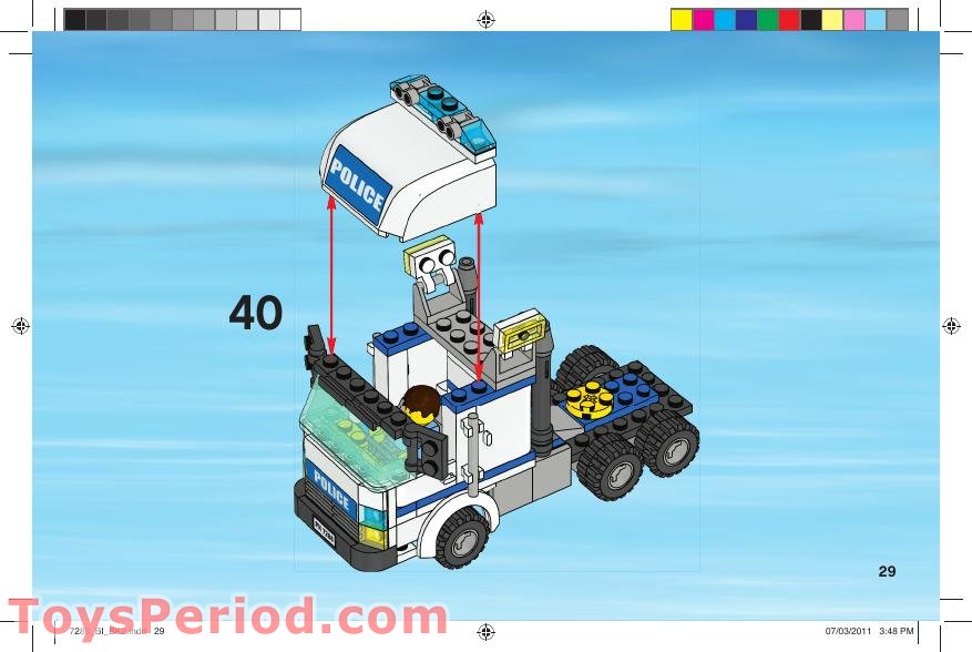 LEGO 7288 Mobile Police Unit Instructions and Parts List