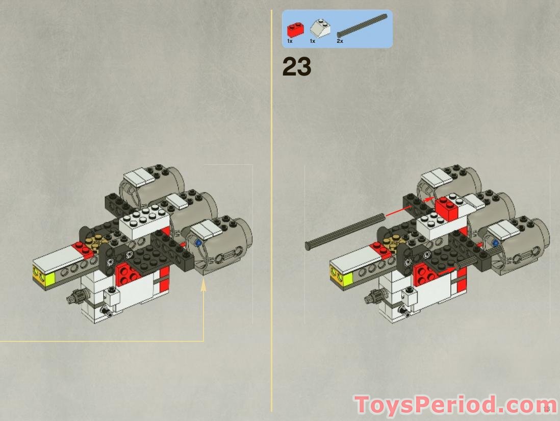 LEGO 7931 T-6 Jedi Shuttle Instructions and Parts List
