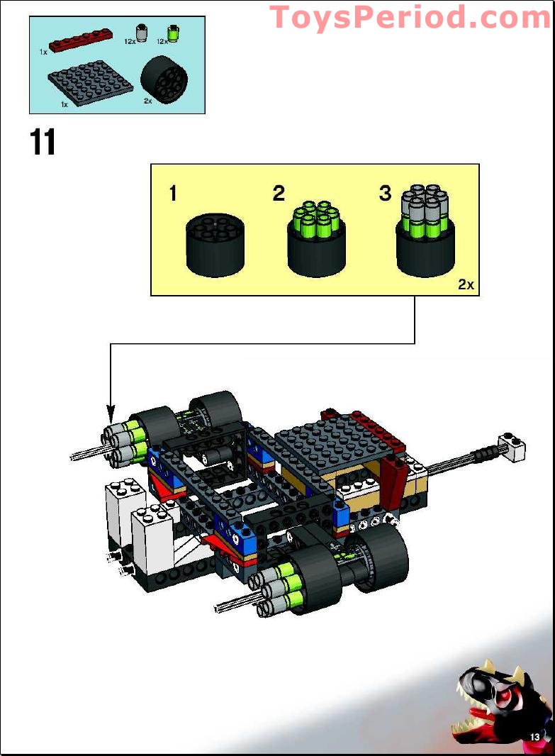 LEGO 7477 T1 Typhoon vs. T-Rex Instructions and Parts List