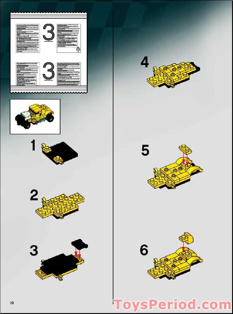 LEGO 8681 Tuner Garage Instructions and Parts List