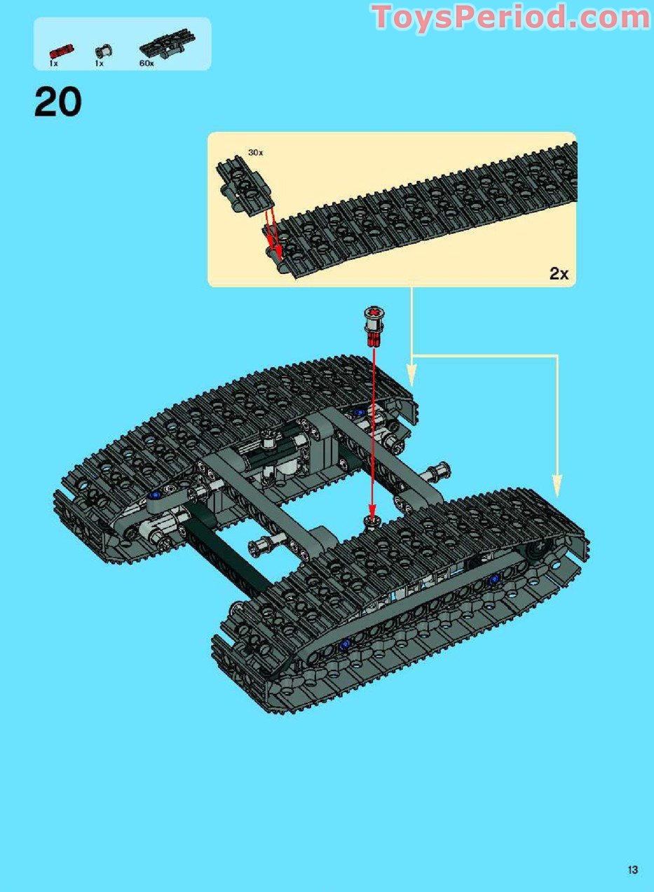 LEGO 8294 Excavator Instructions and Parts List