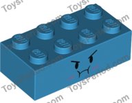 LEGO Sets with Part 3001pb129 Brick 2 x 4 with Black Eyes, Angry ...