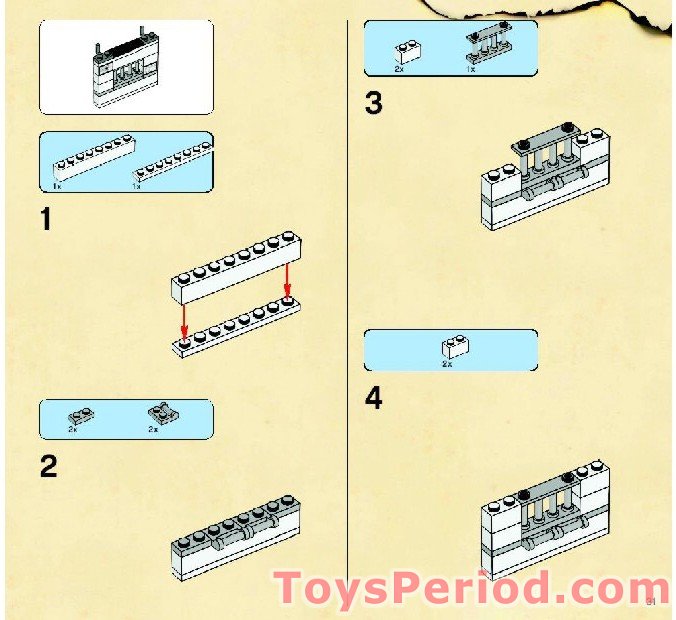 LEGO 6242 Soldiers' Fort Instructions and Parts List