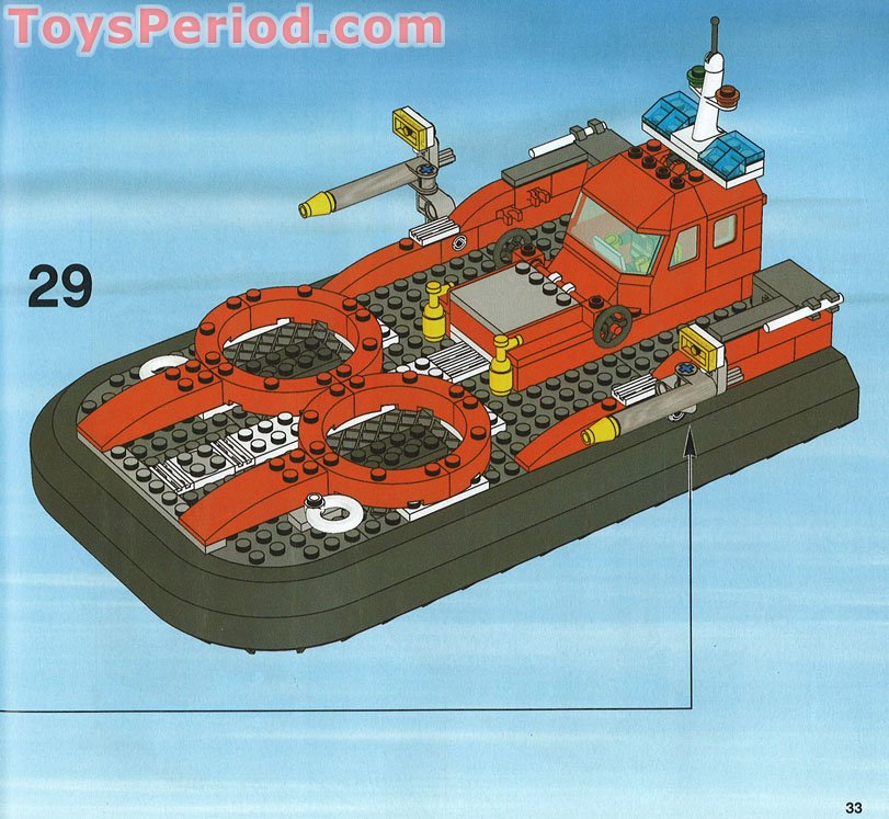 LEGO 7944 Fire Hovercraft Instructions and Parts List