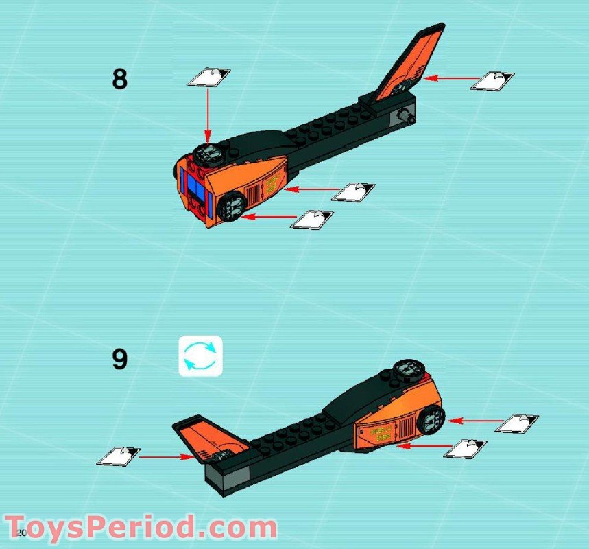 LEGO 8634 Mission 5: Turbocar Chase Instructions and Parts List