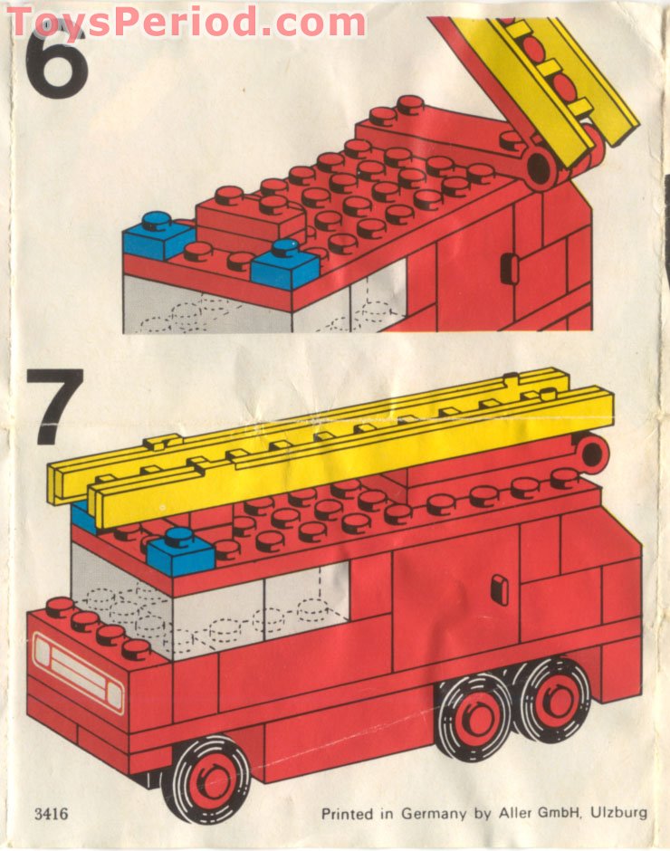 LEGO 620-2 Fire Truck Instructions and Parts List
