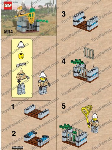 LEGO 5914 Sam Sanister and Baby T-Rex Instructions and Parts List