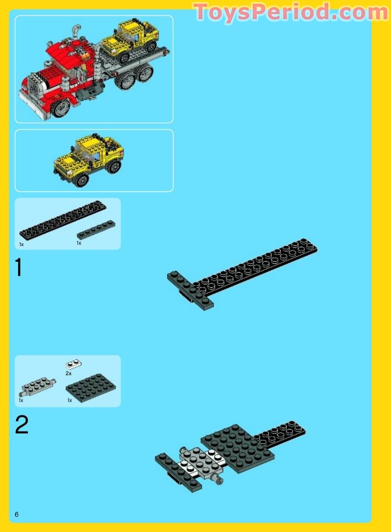 LEGO 7347 Highway Pickup Instructions and Parts List