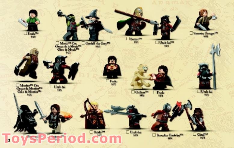 LEGO 9470 Shelob Attacks Instructions and Parts List