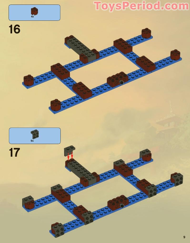 LEGO 2507 Fire Temple Instructions and Parts List