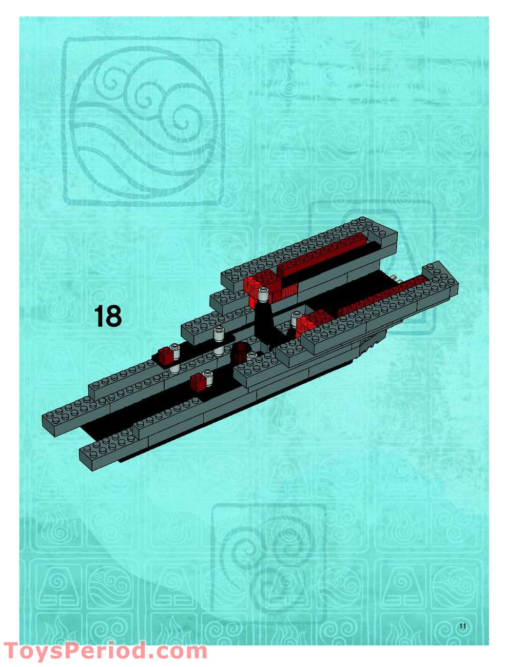 LEGO 3829 Fire Nation Ship Instructions and Parts List