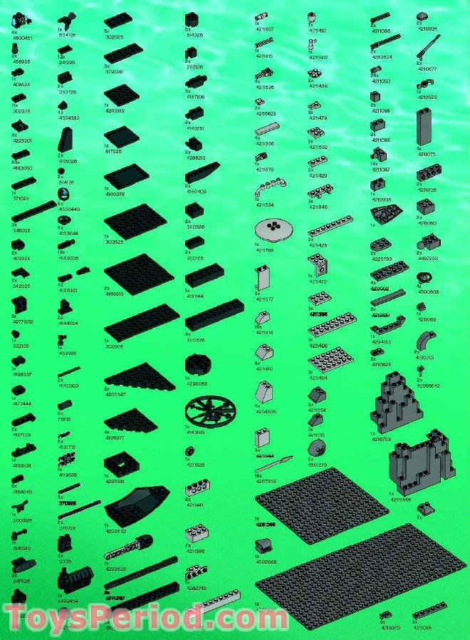 LEGO 7775 Aquabase Invasion Instructions and Parts List