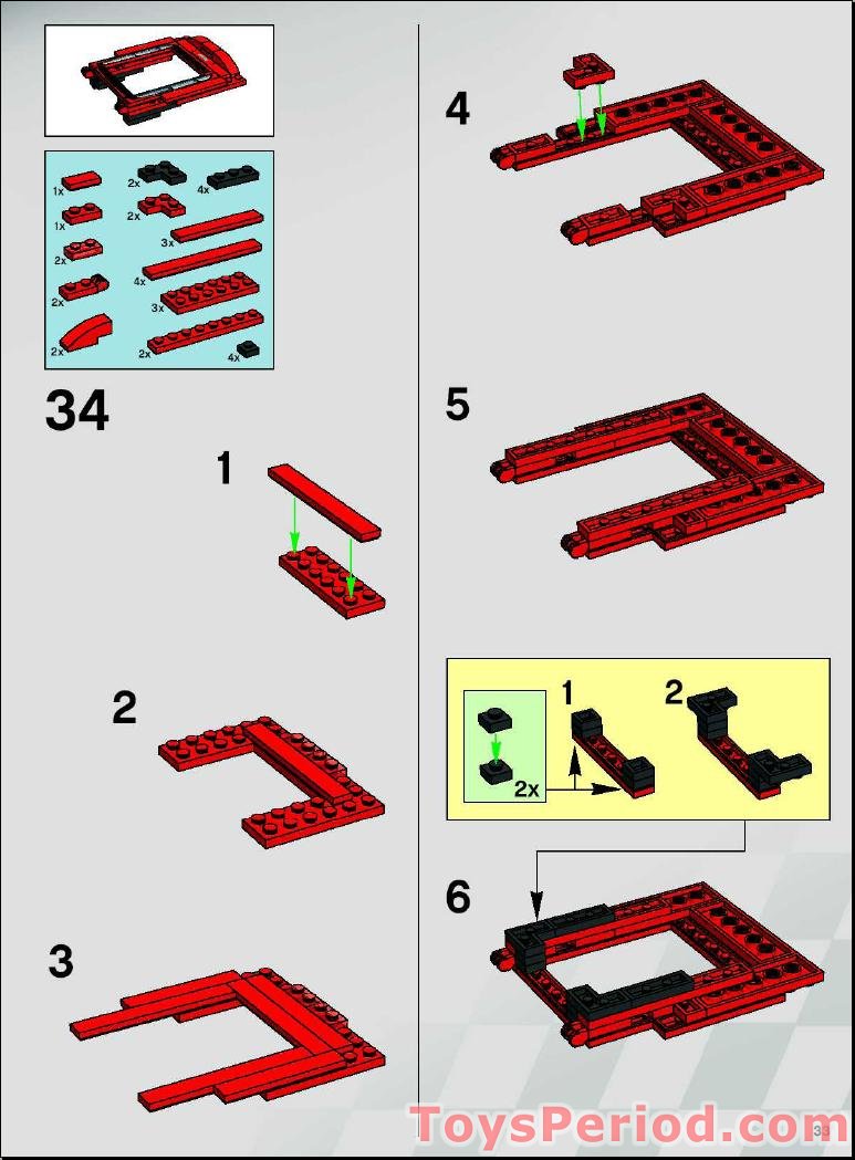 LEGO 8671 Ferrari 430 Spider 1:17 Instructions and Parts List