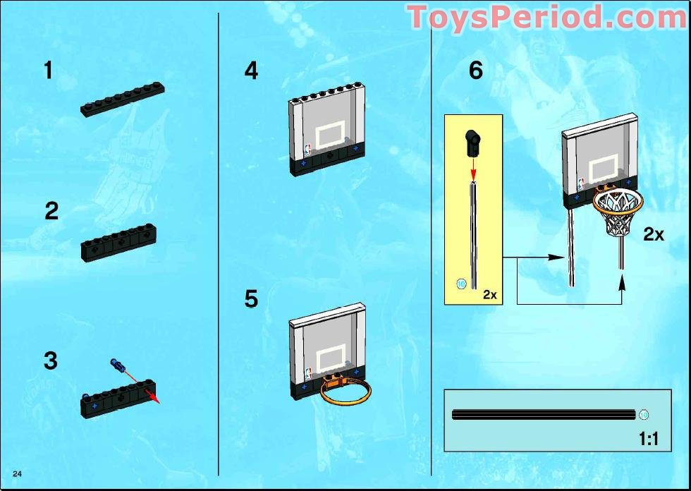 LEGO 3432 NBA Challenge Instructions and Parts List