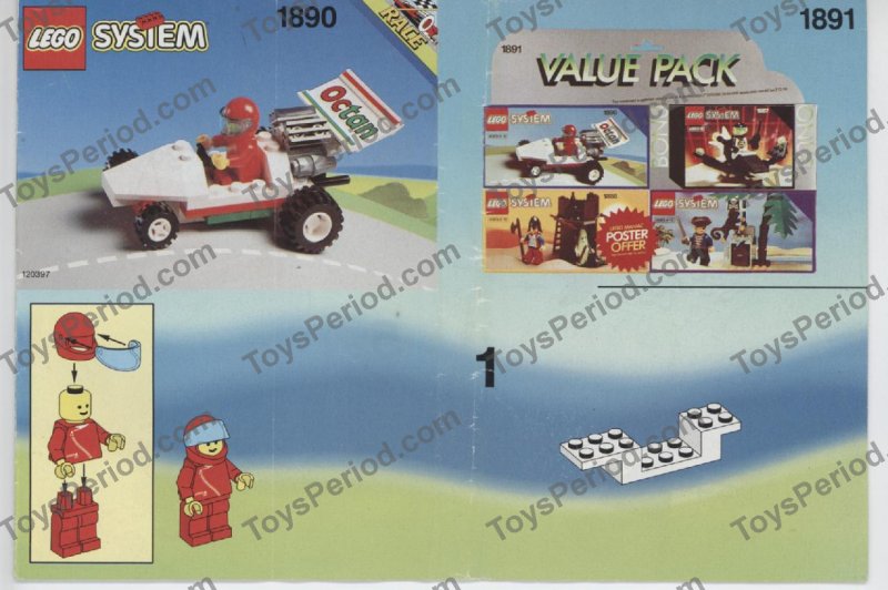LEGO 1891 4 Set Value Pack Instructions and Parts List