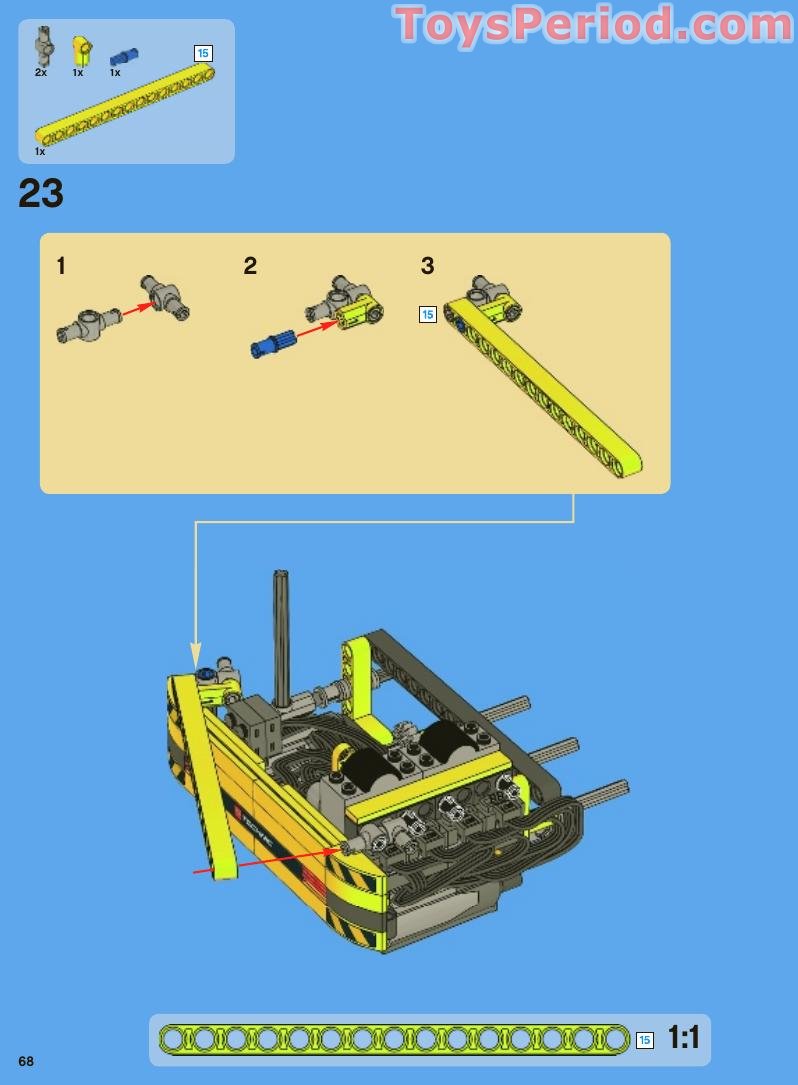 LEGO 8043 Motorized Excavator Instructions and Parts List