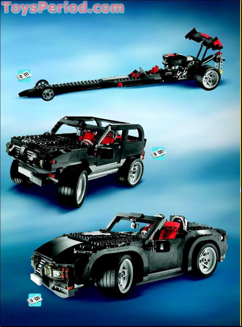 LEGO 4896 Roaring Roadster Instructions and Parts List
