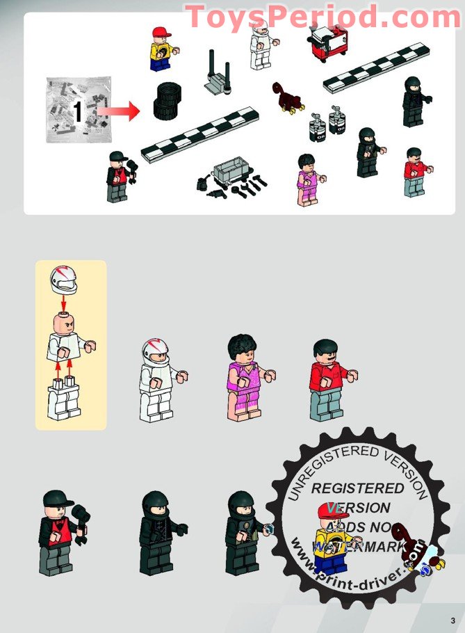 LEGO 8161 Grand Prix Instructions and Parts List