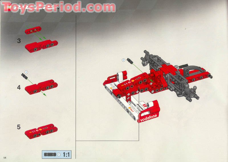 LEGO 8386 Ferrari F1 Racer 1:10 Instructions and Parts List
