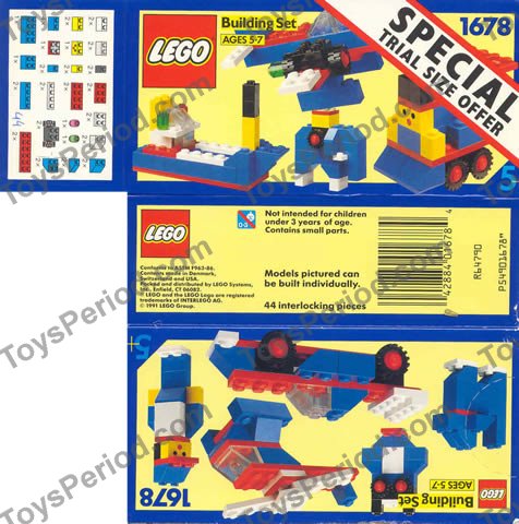 LEGO 1678 Basic Building Set Trial Size Parts List