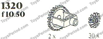 LEGO 1320 Differential and Bevel Gears Set Parts List