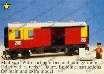 LEGO 7819 Postal Container Wagon Covered Instructions and Parts List