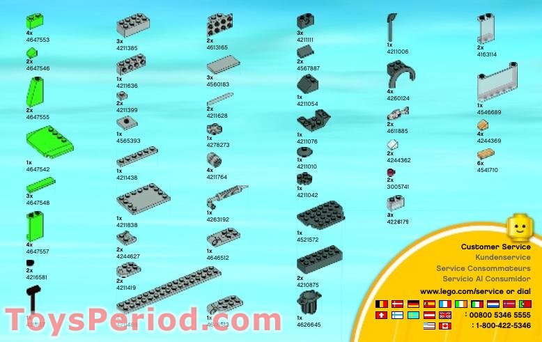 LEGO 4432 Garbage Truck Instructions and Parts List