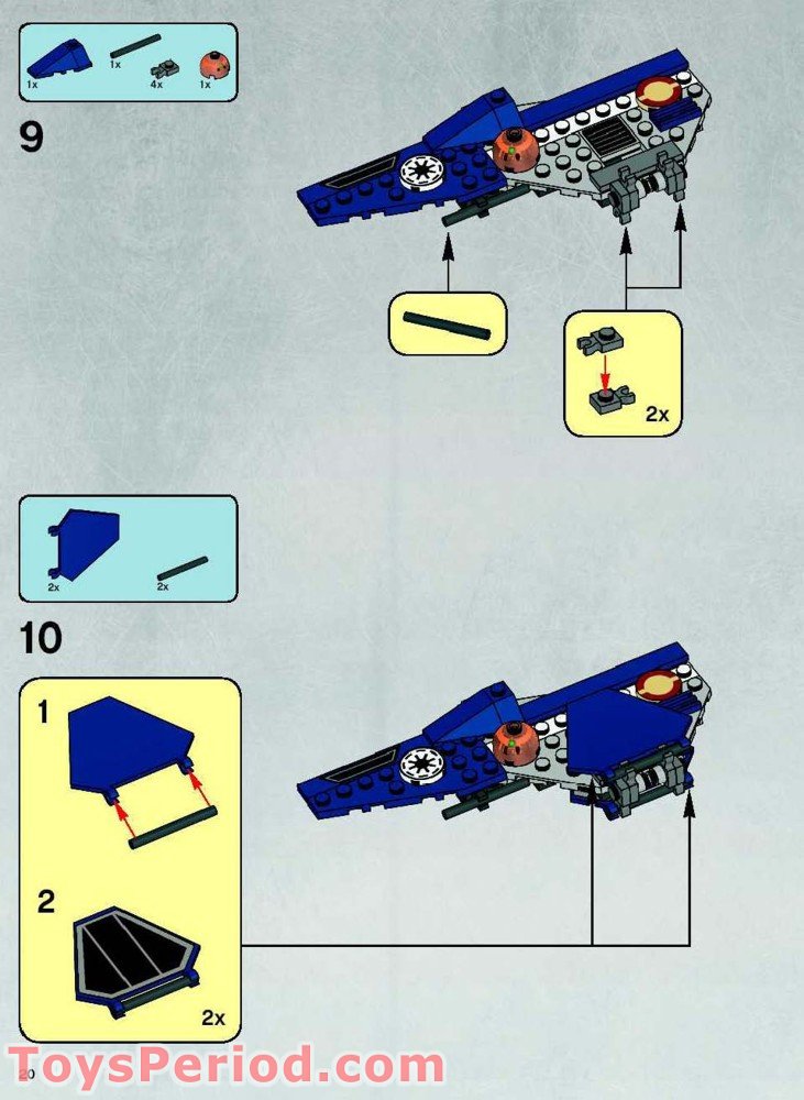 LEGO 7661 Jedi Starfighter with Hyperdrive Booster Ring Instructions ...