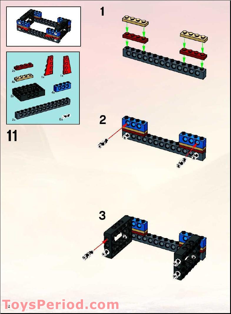 LEGO 7298 Dino Air Tracker Instructions and Parts List